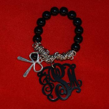 3 Initials Monogram Bracelet - 1.5 Inch Vine Personalized Monogram ...